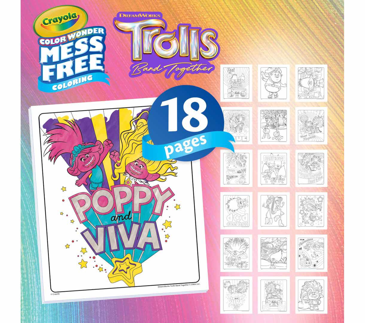 crayola trolls coloring pages