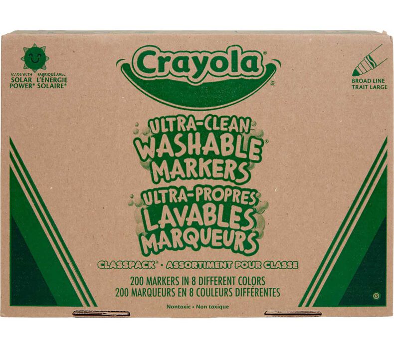 Ultra Clean Washable Broad Line Markers Classpack 200 Count Crayola