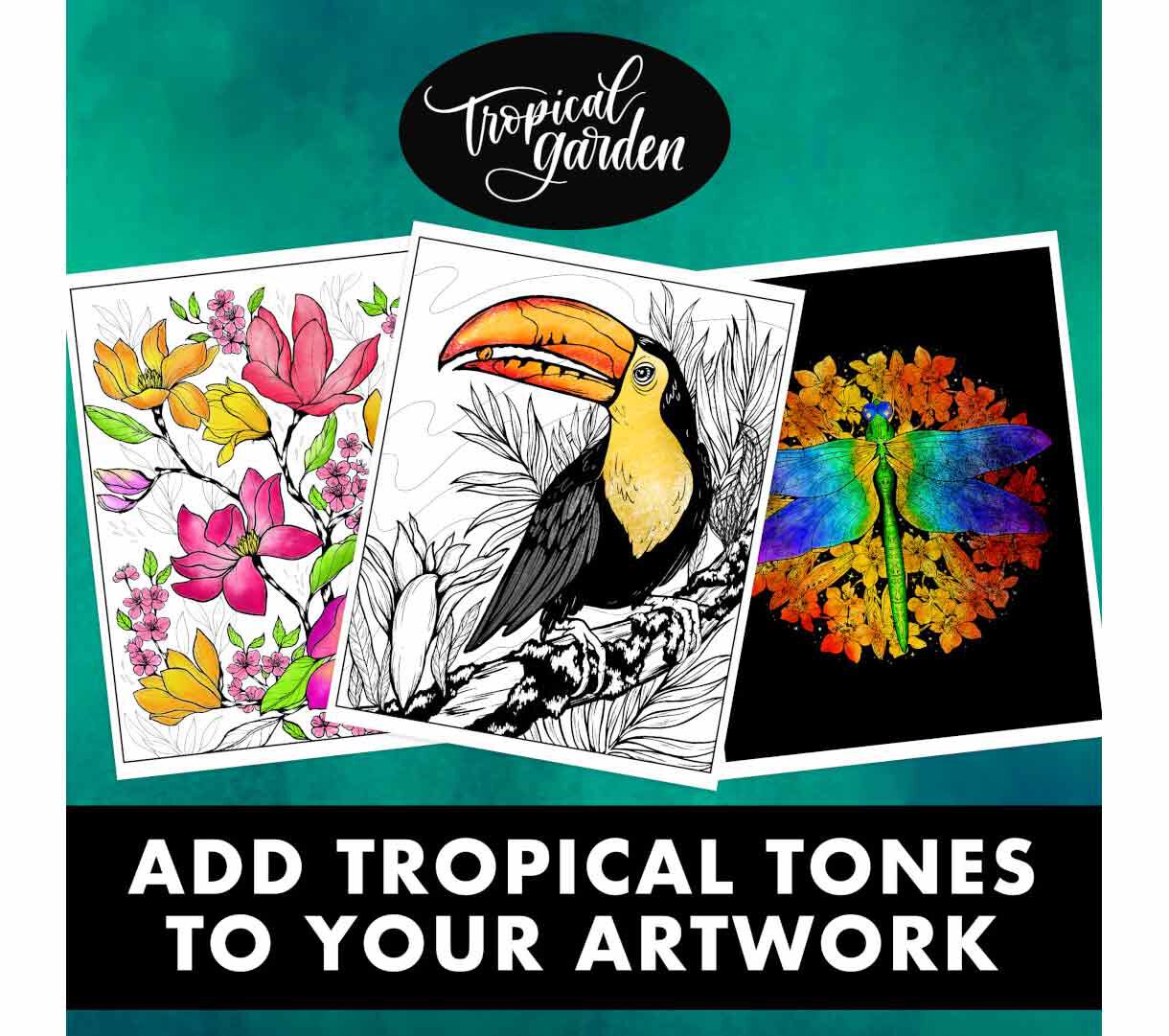 adult coloring pages tropical