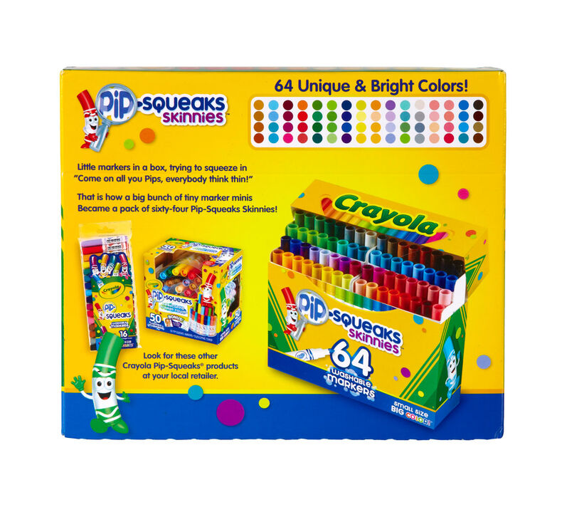 Crayola Pip-Squeaks Skinnies 64 Ct Washable Markers | Crayola Crayola Pip-Squeaks Skinnies 64 Ct Washable Markers | Crayola
