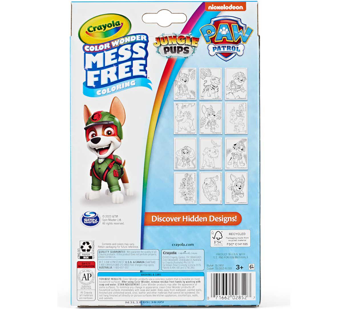 crayola color wonder paw patrol superpups coloring pages and markers