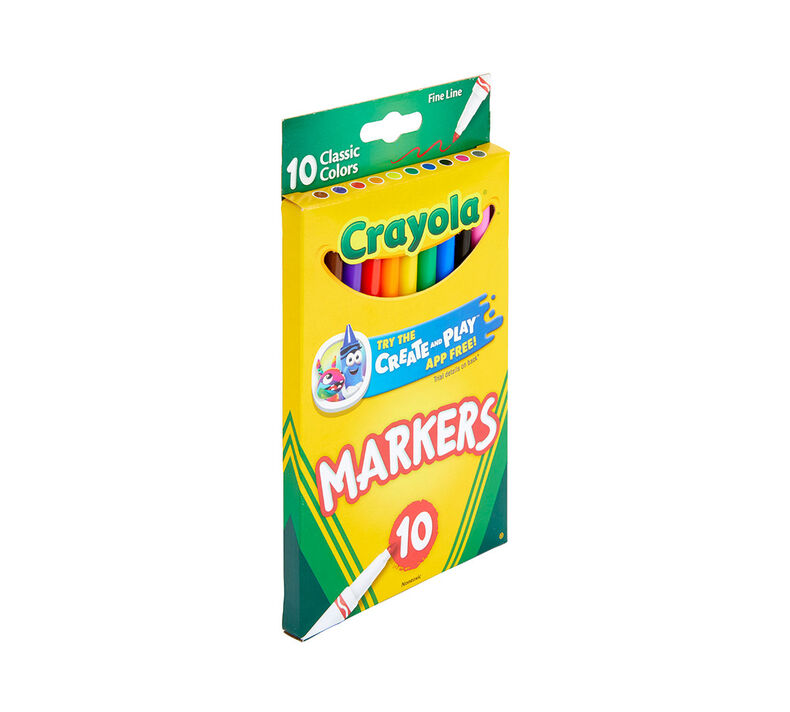 Fine Line Markers Classic Colors 10 Count Crayola