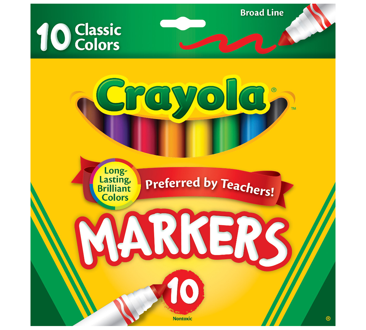Broad Line Markers Classic Colors 10 Count Crayola Crayola